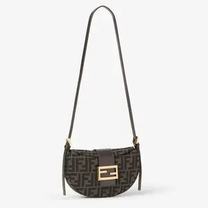 Fendi Croissant Bag Ff Zucca Jacquard And Leather Bag